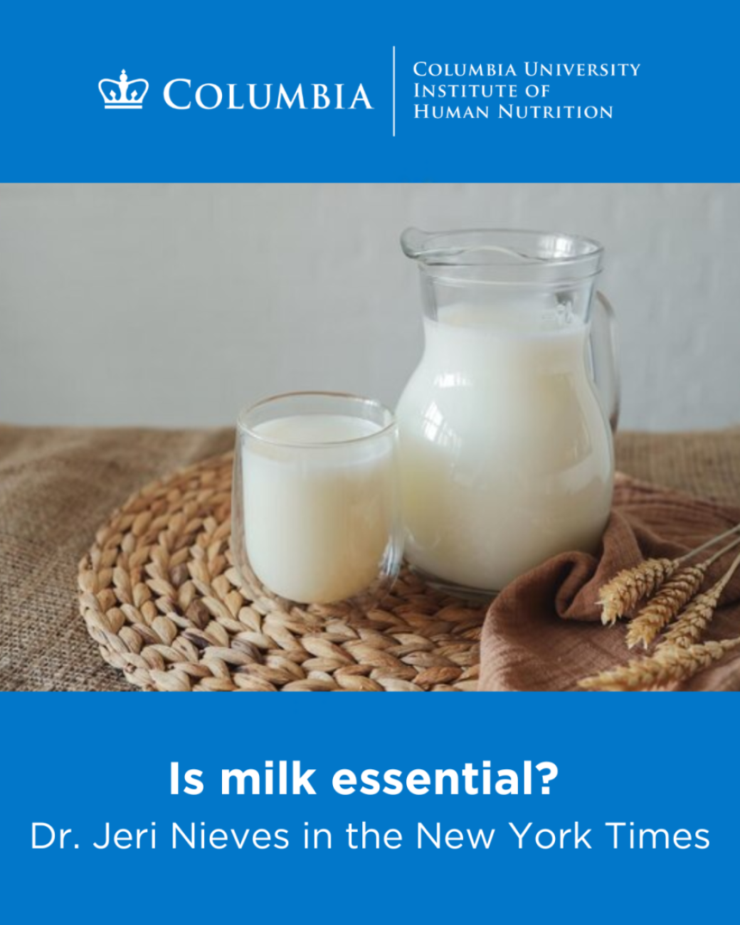 Is milk essential? | Columbia Institute of Human Nutrition